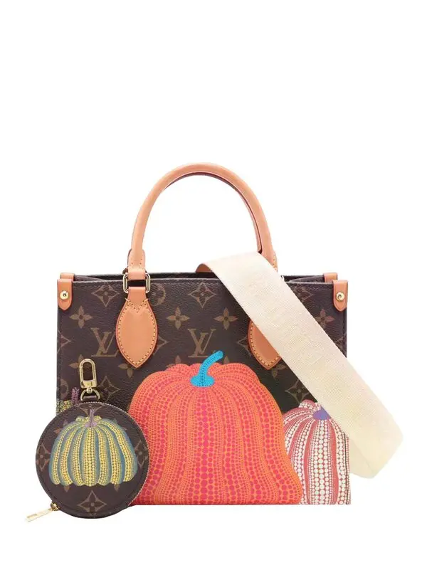 LOUIS VUITTON 2021-2026 Yayoi Kusama Monogram Pumpkin Onthego Pm Satchel - Brown