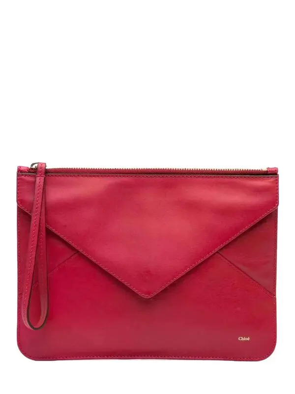 Chloé 2014-2016 Leather Envelope Clutch Bag - Red
