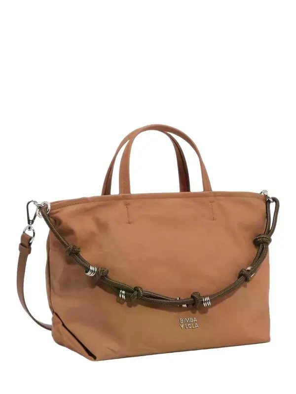 Bimba Y Lola Medium Light Cotton Shopper Bag - Brown