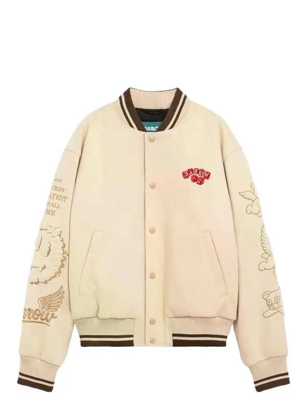 BARROW Logo-embroidered Bomber Jacket - Neutrals