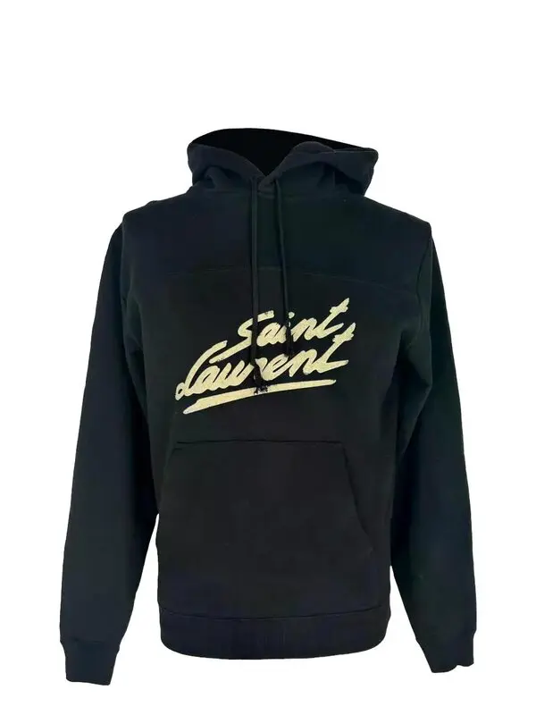 Saint Laurent Logo-print Hoodie - Black