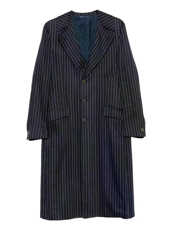 ROMEO GIGLI 1990s Pinstripe-pattern Coat - Blue