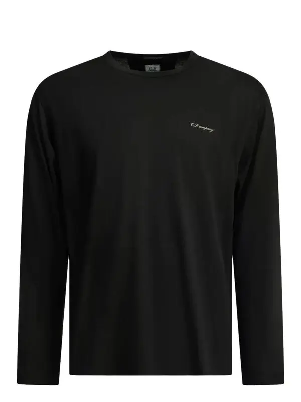C.P. COMPANY Logo-print Long-sleeved T-shirt - Black
