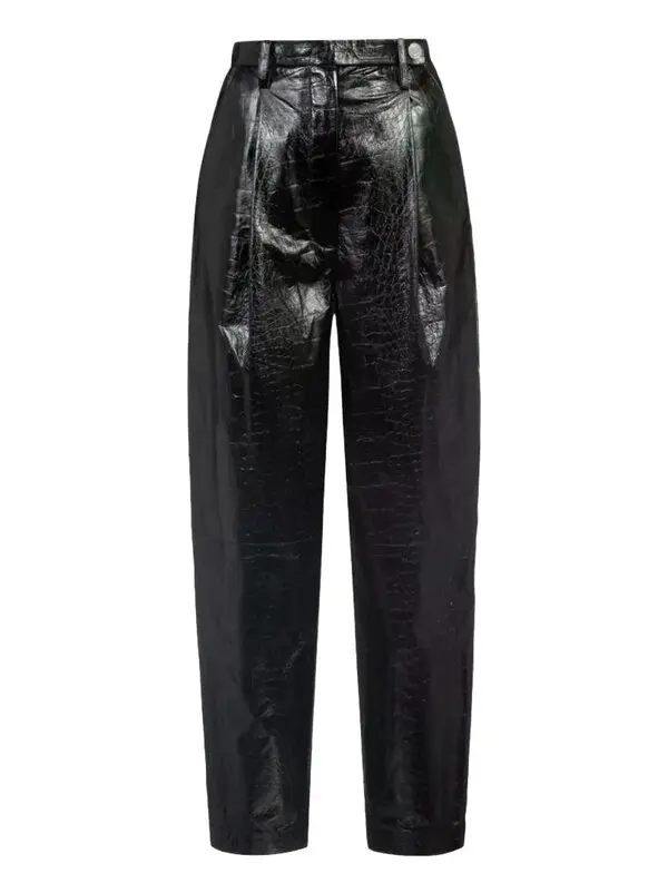 Remain Birger Christensen Cleo Croc-effect Leather Trousers - Black