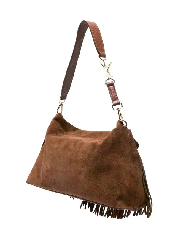 MARC ELLIS Fringe-trim Suede Shoulder Bag - Brown