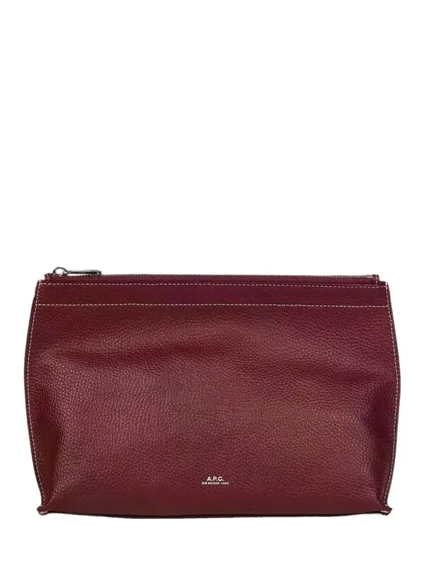 A.p.c. Small Neige Clou Leather Clutch Bag - Red