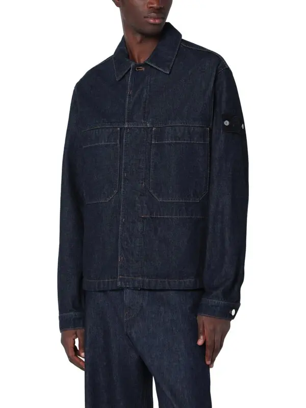 Stone Island Dark Denim Shirt Jacket - Blue