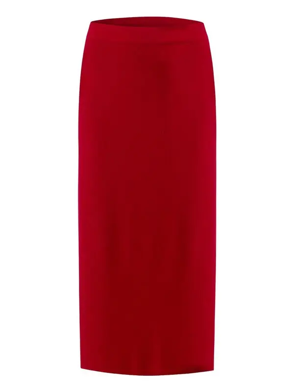 HELEN MCALINDEN Rhea Ribbed Ruby Cashmere Skirt - Red