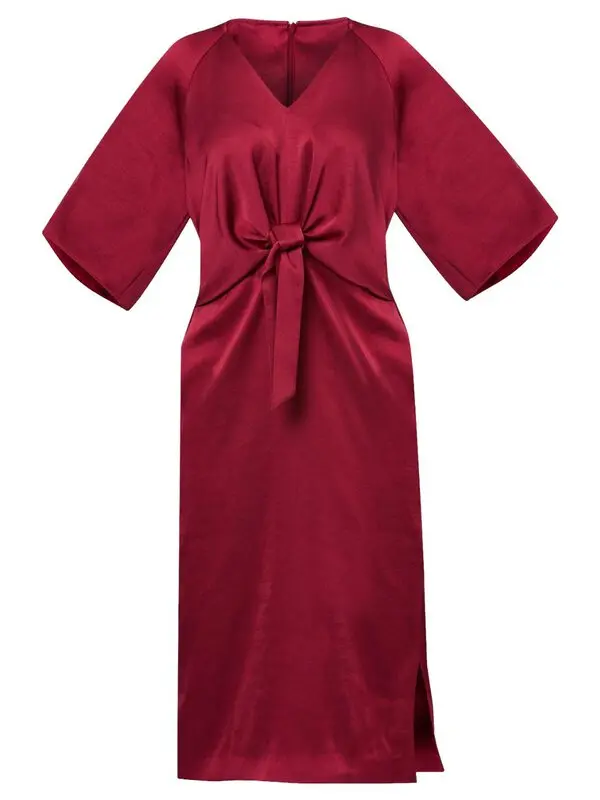 HELEN MCALINDEN Aibhe Ruby Satin Dress - Red