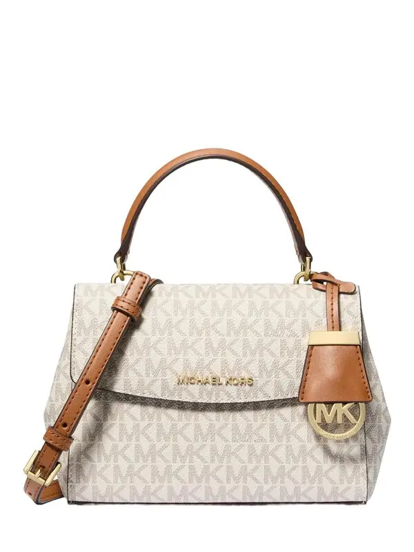 Michael Kors Ava Extra-small Signature Logo Crossbody Bag In By - Natural
