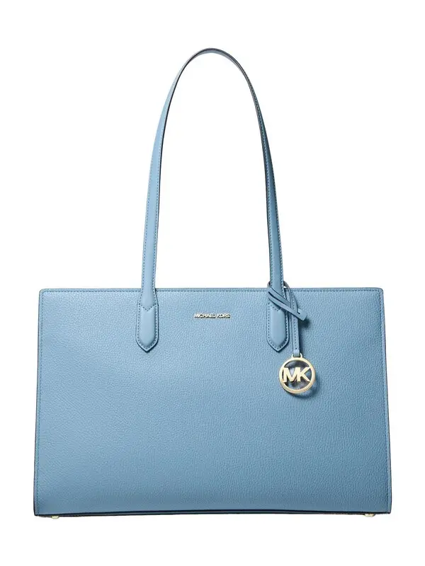 Michael Kors Scarlett Medium Textured Tote Bag In By - Blue