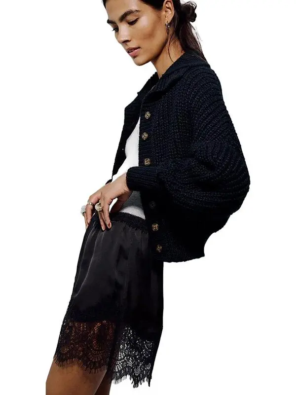 Free People Ruby Cotton Cardigen - Black