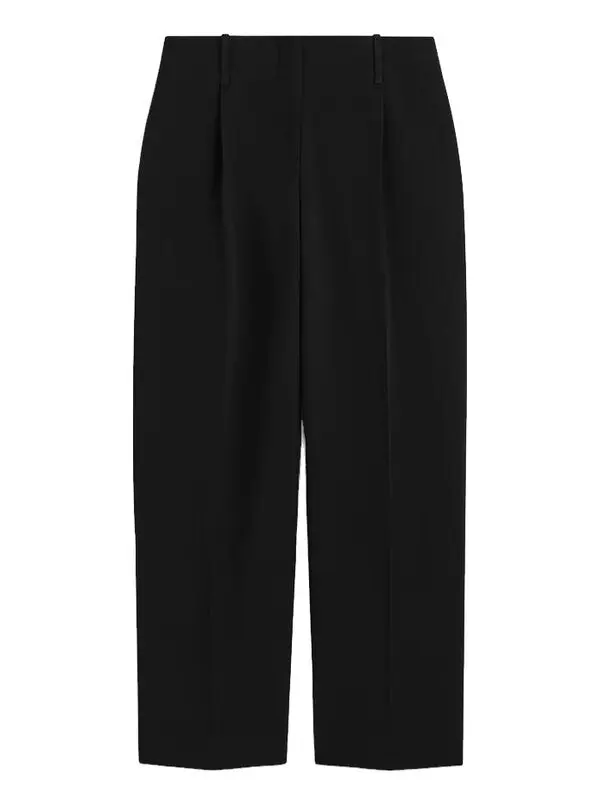 Cos Pleated Crepe Straight-leg Pants - Black