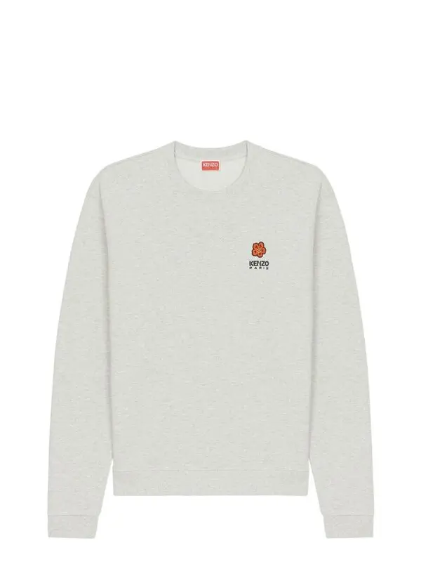 Kenzo Boke Flower Crest Logo Embroidered Sweatshirt - White