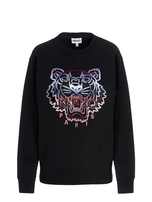 Kenzo Tiger Head-print Sweatshirt - Black