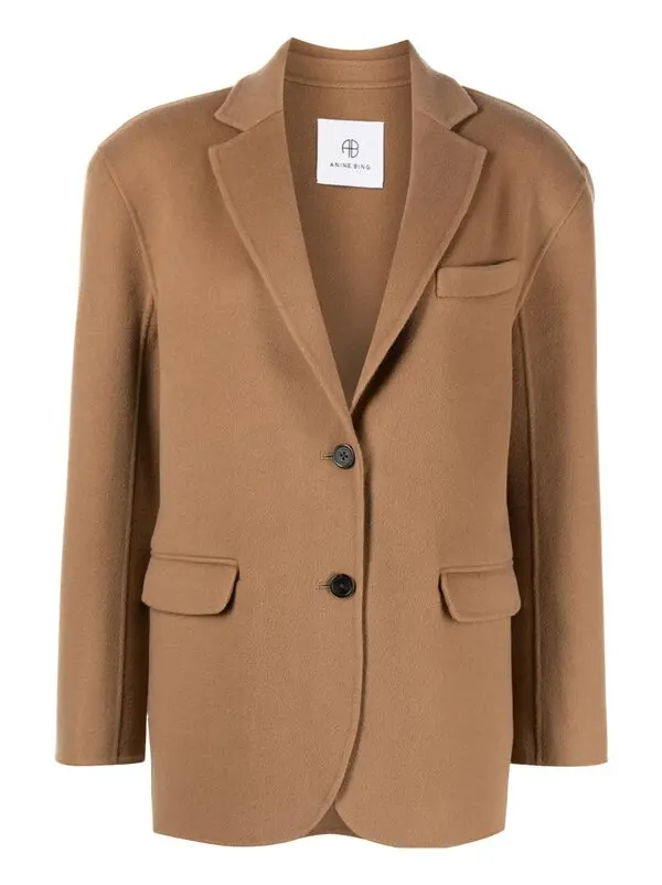 ANINE BING Single-breasted Jacket - Brown