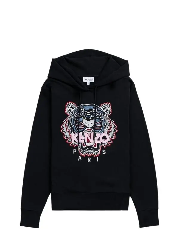 Kenzo Tiger-embroidered Hoodie - Black
