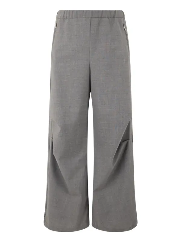 Herno Curved Detail Wide-leg Pants - Gray