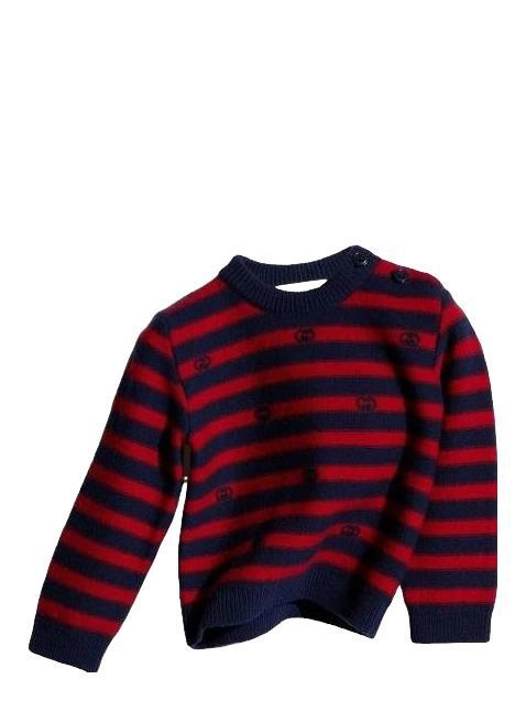 Gucci Baby Striped Wool Sweater - Navy/red