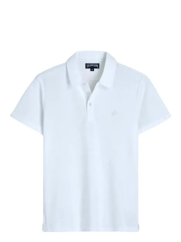 Vilebrequin Embroidered Turtle Piqué Polo Shirt - White/white