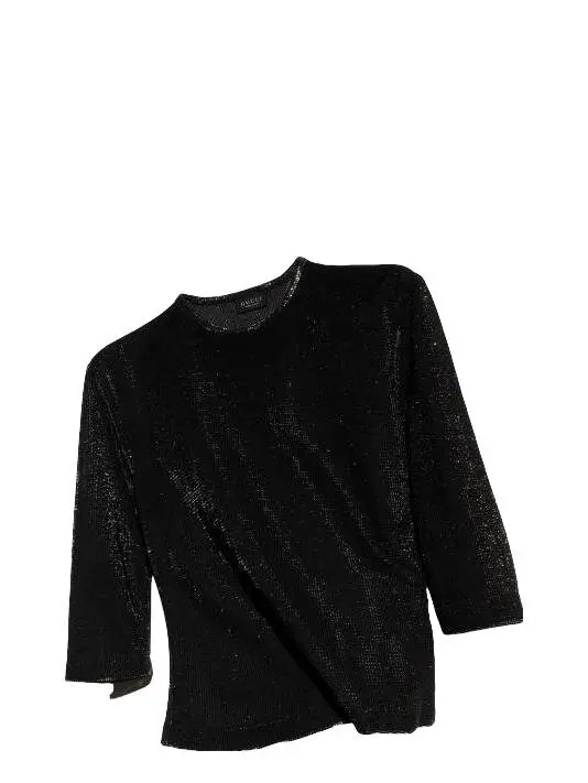 Gucci Jersey Top With Iridescent Effect - Black