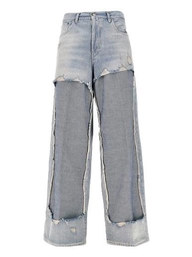 HAIKURE Bethany Patchwork Wide-leg Jeans - Gray