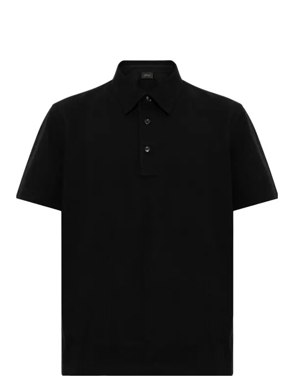 Brioni Embroidered Logo Polo Shirt - Black