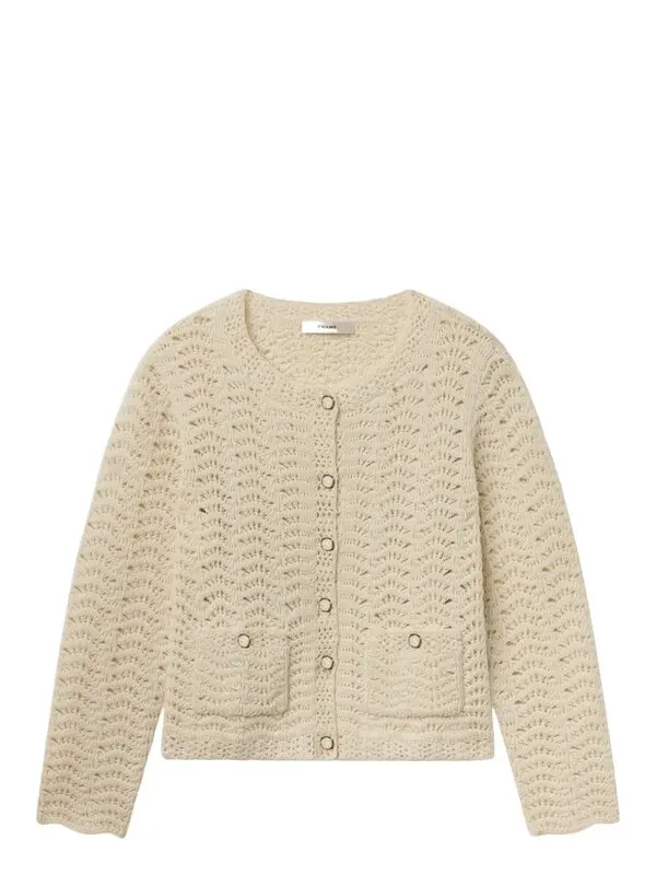 FRAME Herringbone Knit Cardigan - Bsct