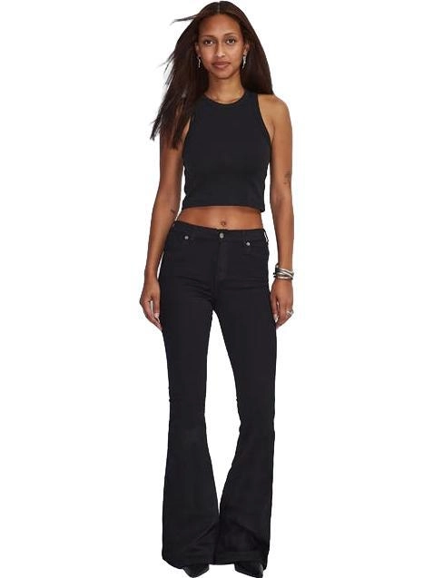 DR DENIM Macy Mid Flare Jeans - Black