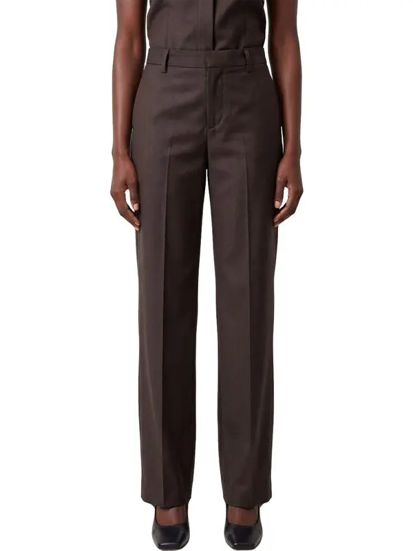 BRIGLIA 1949 High-waisted Straight-leg Tailored Wool Trousers - Brown
