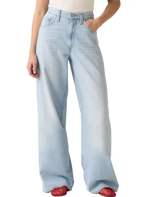 LEVI'S Cinch High Waist Baggy Wide Leg Jeans - Nightly Routine