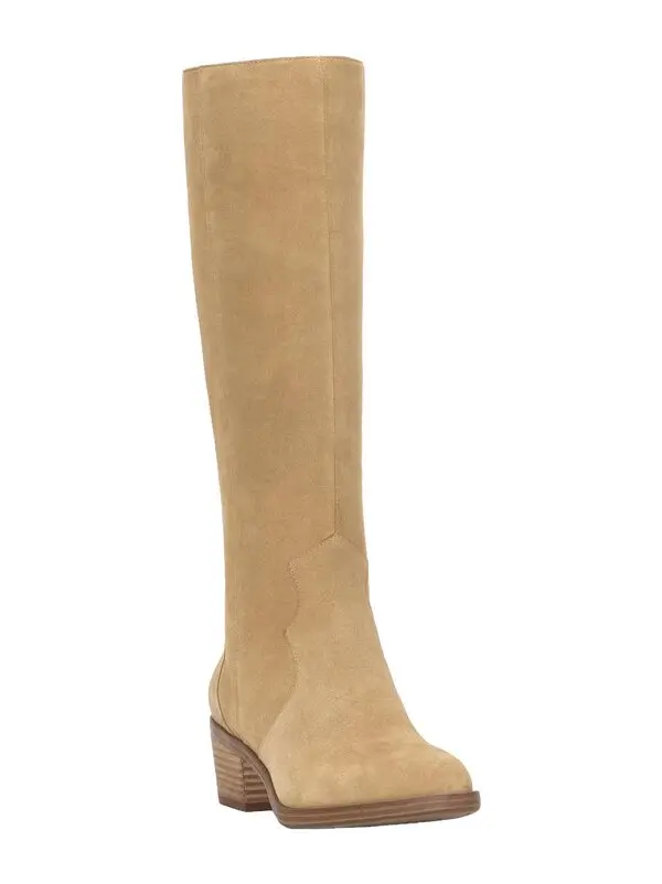 Lucky Brand Frahna Leather Knee High Boot - Medium Beige