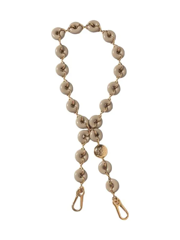 Loewe Donut Bag Strap In Acetate And Metal With Engraved Logo - Beige