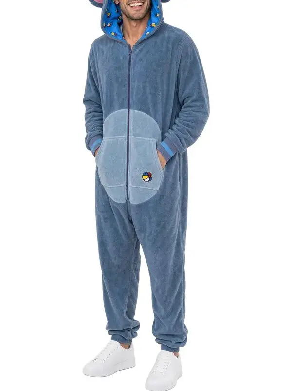 Opposuits Elephant Hooded Fleece Jumpsuit - Grey