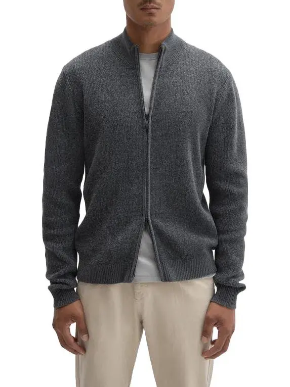 Robert Barakett Idris Full Zip Mock Neck Sweater - Slate
