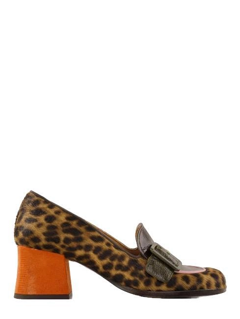Chie Mihara Teisin49 Print Patent Leather Heeled Loafers - Leopard