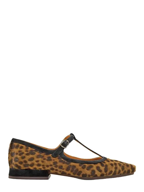 Chie Mihara Gatui Leopard Print Suede Buckle Pump - Brown