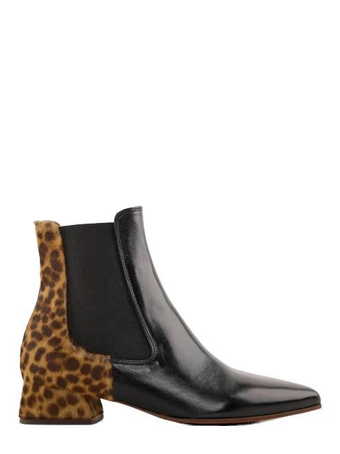 Chie Mihara Helix49 Leopard Print Leather Ankle Boots - Black