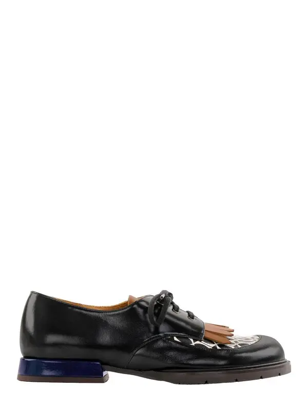 Chie Mihara Jeripa Mixed-leather Oxford Shoes - Black