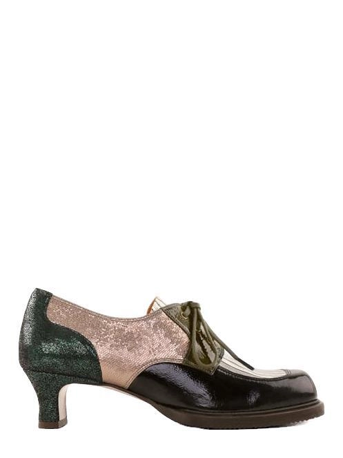 Chie Mihara Braian Metallic Embossed Leather Lace-up Pump - Copper