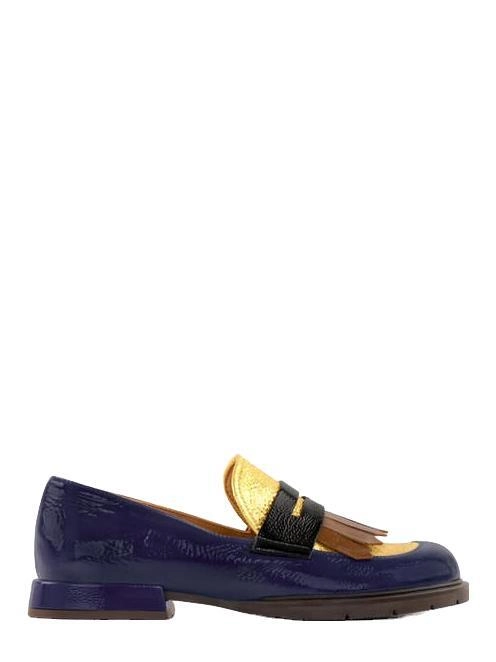 Chie Mihara Jeluse Metallic Embossed Patent Leather Loafers - Cobalt