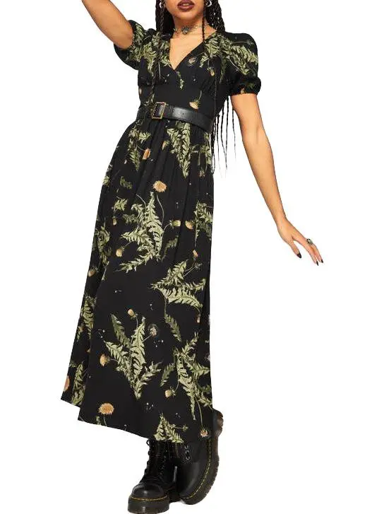 DISTURBIA Cimora Puff Sleeve Maxi Dress - Black