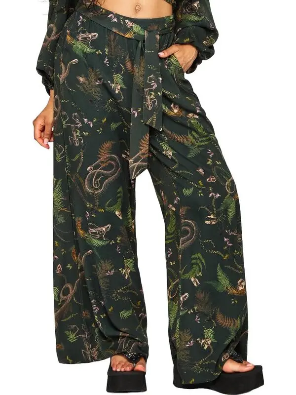 DISTURBIA Noctaris Wide Leg Palazzo Trousers - Black