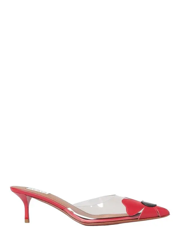 Alaïa Bloom Floral Print Pvc And Leather Mules With Medium Heel - Red