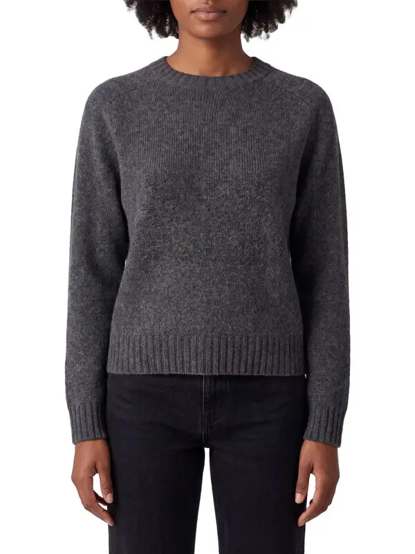 ROBERTO COLLINA Merino Wool And Baby Camel Crew Neck Jumper - Charcoal