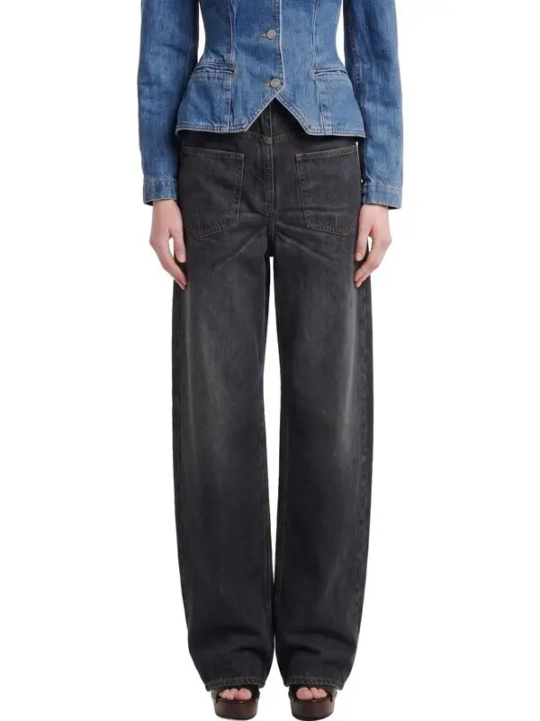 MAISON MARGIELA High-waisted Baggy Denim Jeans With Side Zip Closure - Blue