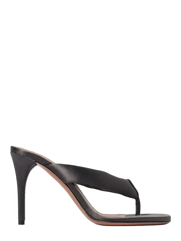 Alaïa Satin Thong Mule Sandals With An Open Toe And High Stiletto Heel - Grey