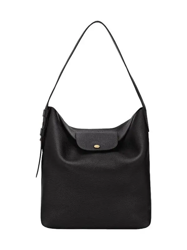 Longchamp Le Cadence Leather Shoulder Bag - Black