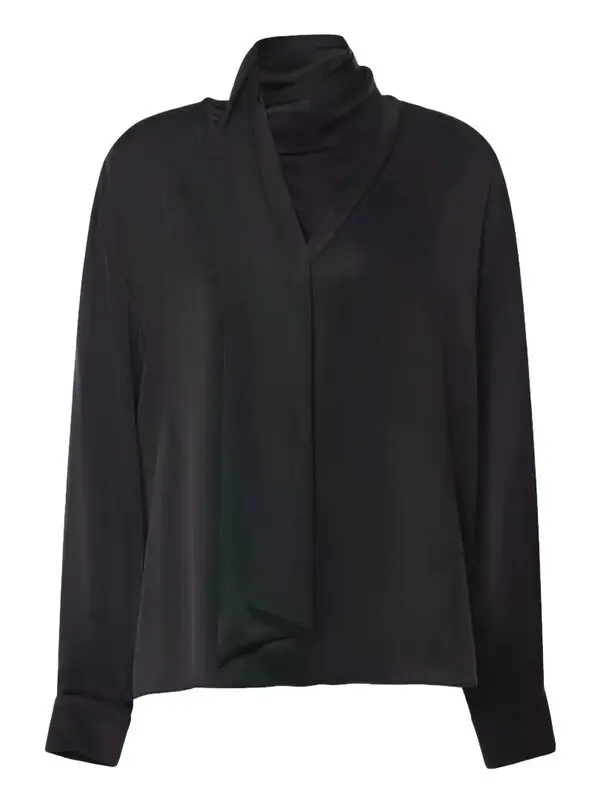 Pinko Tie-neck Long-sleeve Shirt - Black