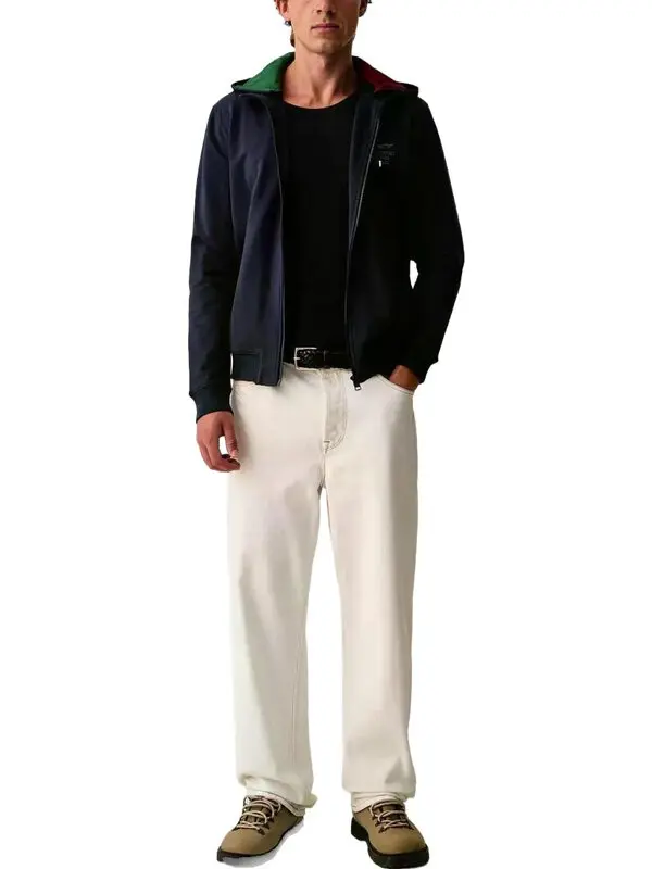 AERONAUTICA MILITARE Logo-embroidered Zip-up Hoodie - Blue